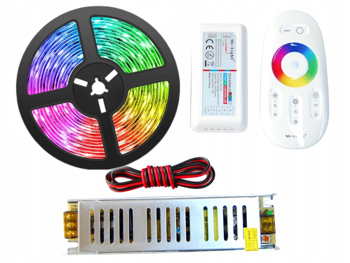 ZESTAW Taśma 300 LED RGBW 5m Biała CIEPŁA 5050 SLI - 7868906578 - oficjalne archiwum Allegro