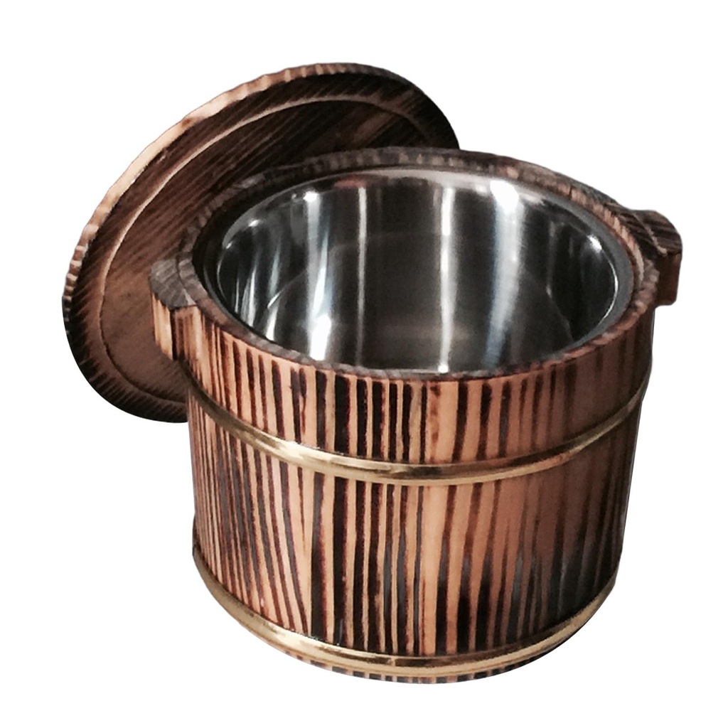 Japanese Rice Bucket Multipurpose Wooden Sushi Rice Bowl for Home 22cm ...