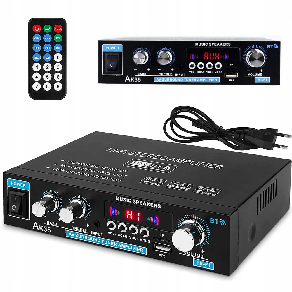 AMPLITUNER WZMACNIACZ STEREO BLUETOOTH RADIO HIFI - 14022502971 - oficjalne archiwum Allegro