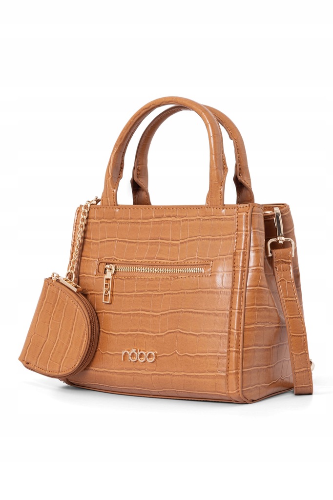 NOBO dwukomorowa camelowa torba do ręki croco - 12741688496 - oficjalne archiwum Allegro