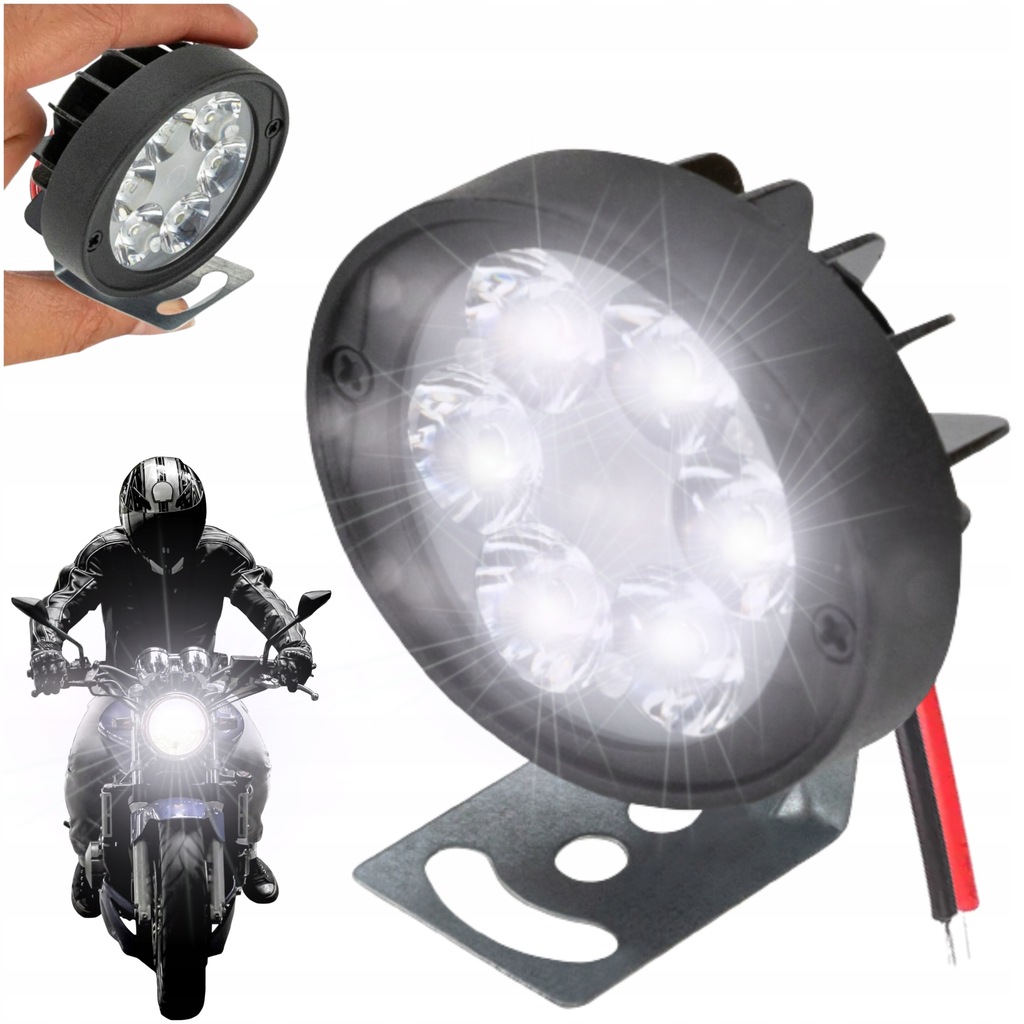 HALOGEN MOTOCYKLOWY LAMPA LED REFLEKTOR MOTORU 12V - 12814726320 ...