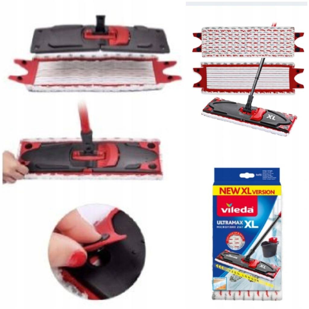 VILEDA ULTRAMAX XL PŁASKI WKŁAD DO MOPA 42x14 cm - 12747914710 ...