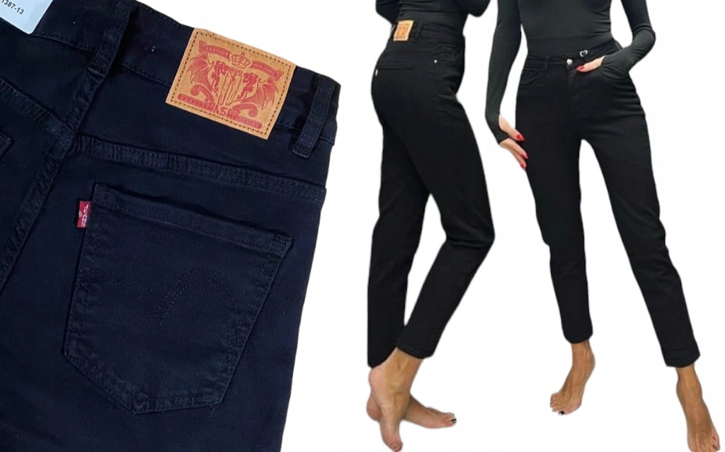 Spodnie jeansy damskie M.SARA LIFE'S mom fit czarne S - 14870322839 ...