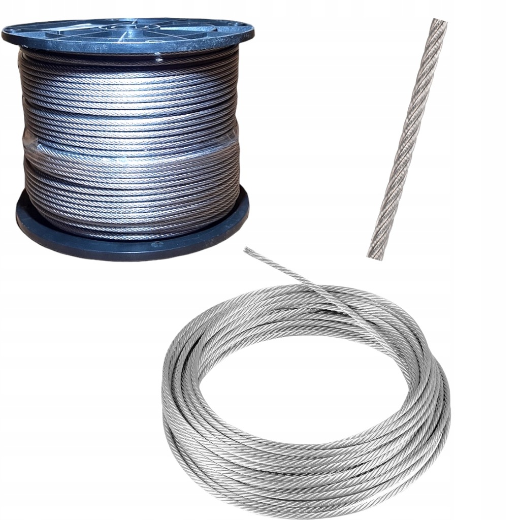 Linka stalowa FI 3mm splot 6x7 w osłonie 1 METR - 13124804358 - oficjalne archiwum Allegro