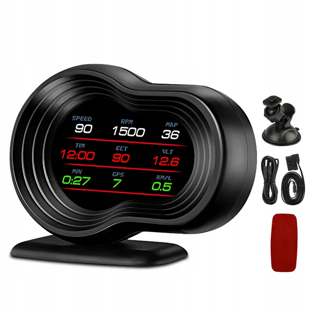 OBD2 +GPS WYSWIETLACZ Head Up HUD SAMOCHODOWY - 12359640848 - oficjalne archiwum Allegro