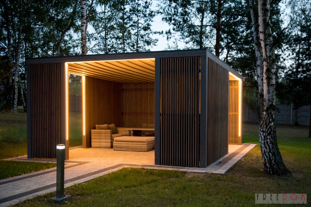 Altana, wiata, nowoczesna altanka z dachem płaskim - 7597510870 ...