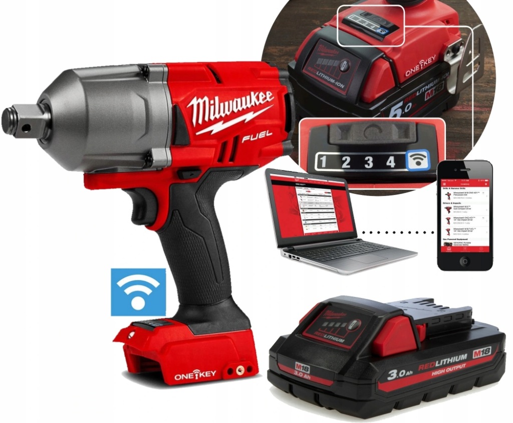 Milwaukee M18 ONEFHIWF12 +3ah 1/2 Klucz Udarowy - 11765946300 - oficjalne archiwum Allegro