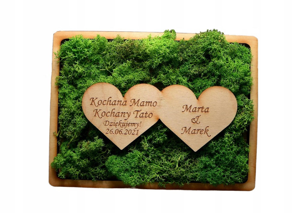 PODZIĘKOWANIE DLA RODZICÓW Ślub Ramka z Mchem Mech - 10678120827 - oficjalne archiwum Allegro
