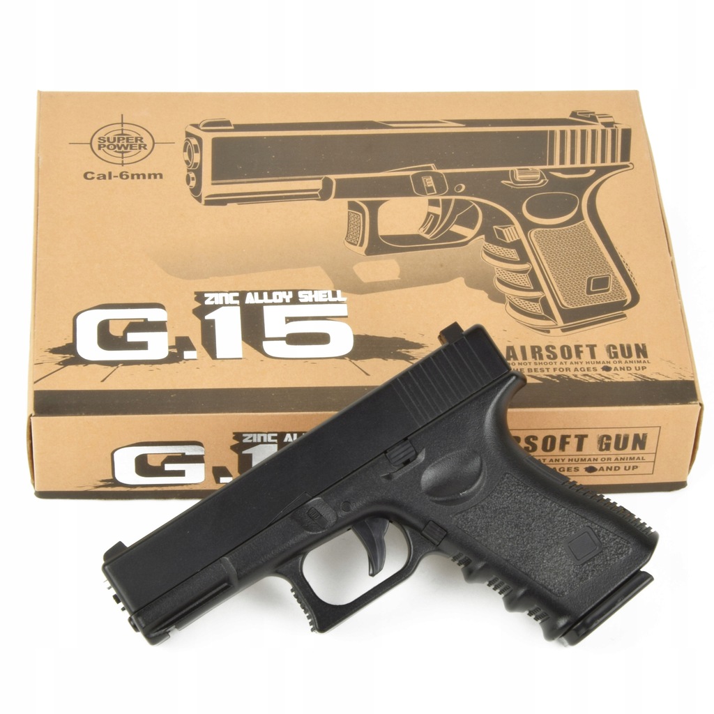 Pistolet g15 policja Metal replika ASG kulki glock - 9001940340 ...