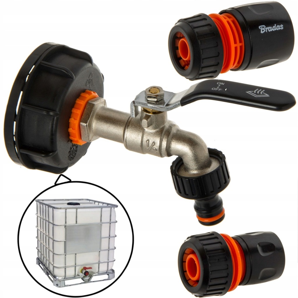 Kranik kran zawór zbiornik 1000L zestaw do Mauzera - 10771279217 - oficjalne archiwum Allegro