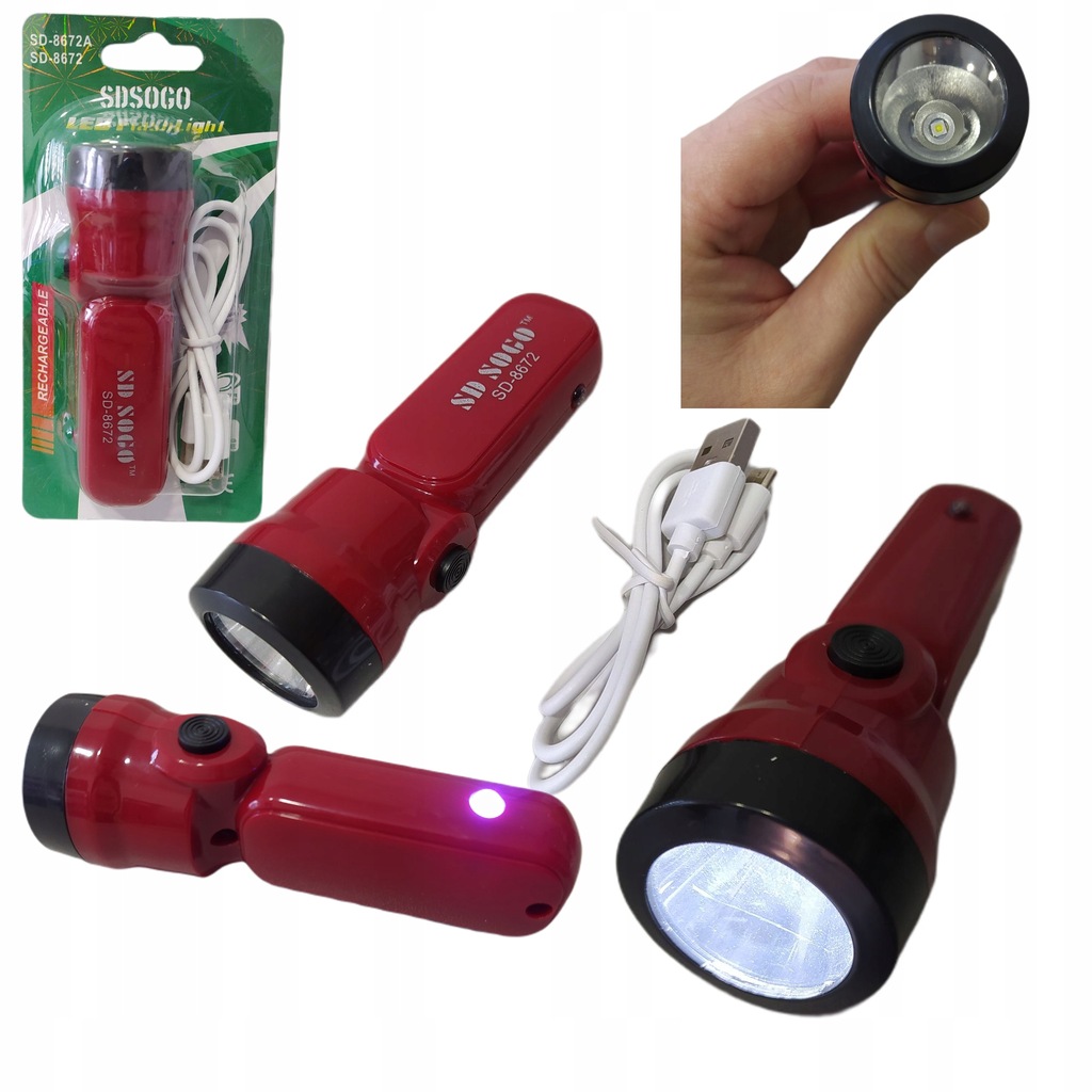 LATARKA LED Z AKUMULATOREM SD-8672 + UV - 11367820999 - oficjalne ...