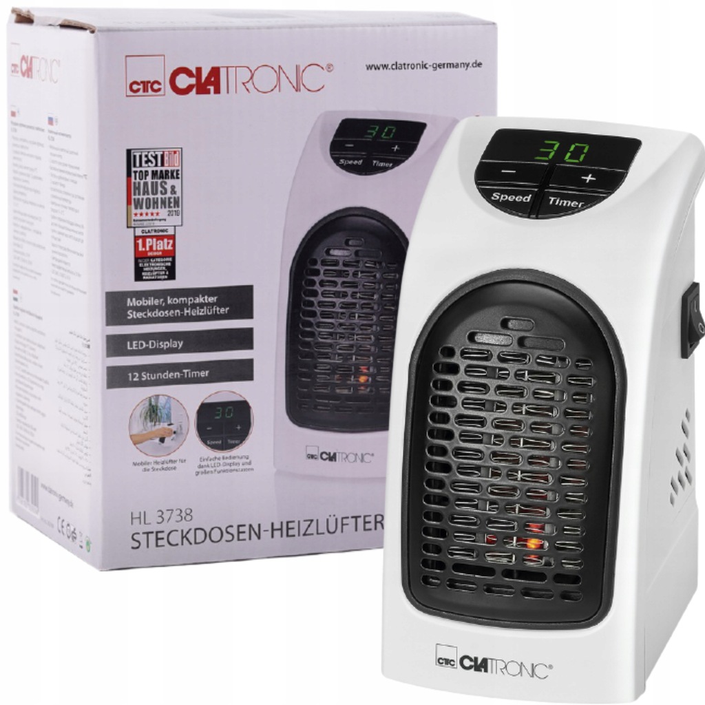 MOCNY GRZEJNIK ELEKTRYCZNY FARELKA TERMOWENTYLATOR - 12480986127 ...