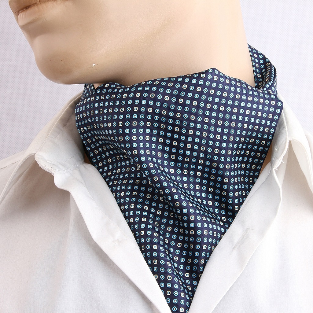 MUSZNIK JEDWABNY DWUSTRONNY FULAR PLASTRON MĘSKI - 13448350579 ...