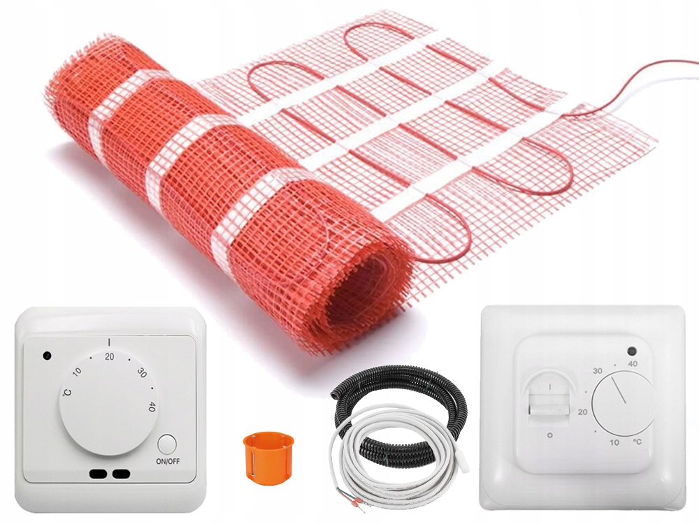 MATA GRZEJNA GRZEWCZA 1m2 170W/m2 ZESTAW TERMOSTAT - 12769462464 - oficjalne archiwum Allegro