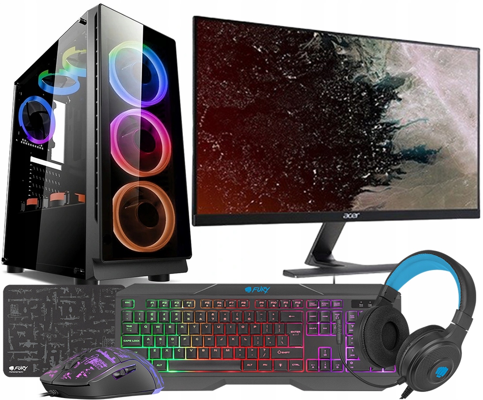 ZESTAW CORE i7 16GB RX 550 SSD 512 nVme W10 LCD 24 - 12203996705 ...