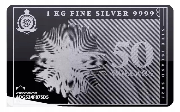 Sztabko Moneta Niue: Silver Note Coinbar 1000 gramów Srebra 2023 ... Sztabko Moneta Niue: Silver Note Coinbar 1000 gramów Srebra 2023 ...