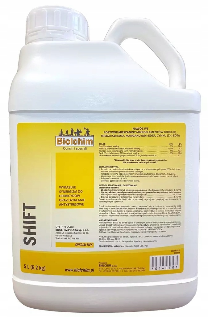 Shift 5L BIOLCHIM biostymulator, aminokwasy, azot, zwiększa plonowanie ...