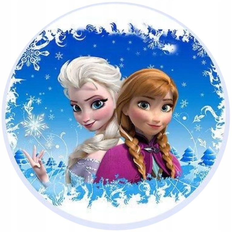 Opłatek na tort Kraina Lodu 20cm napis Anna Elsa - 12506805964 ...