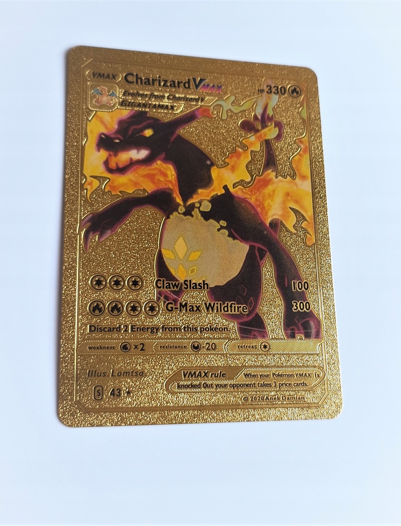 Karta Pokemon Shiny Charizard Vmax Złota Karta - 13255348547 - oficjalne archiwum Allegro