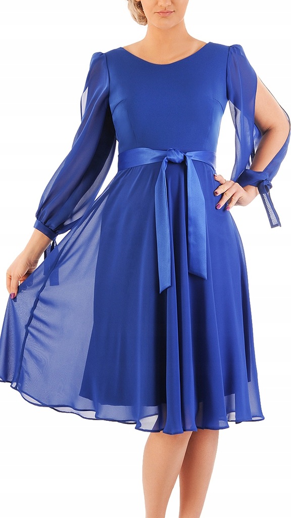 Sukienka Laura 46 wizyta wesele komunia elegancka - 13235248952 ...