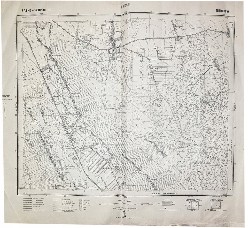 Mapa WIG Nieborów Pas 40 Słup 30-H - 13708213524 - oficjalne archiwum ...