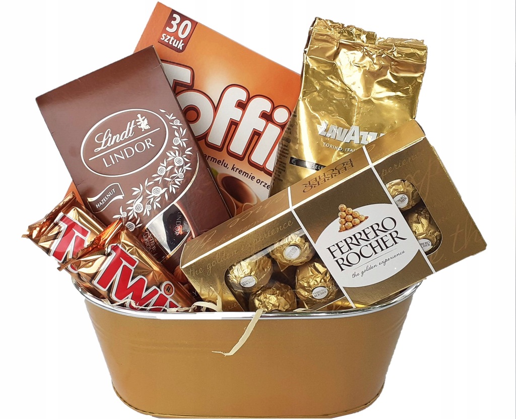 Kosz prezentowy koszyk zestaw słodyczy na Prezent - 12214910517 - oficjalne archiwum Allegro
