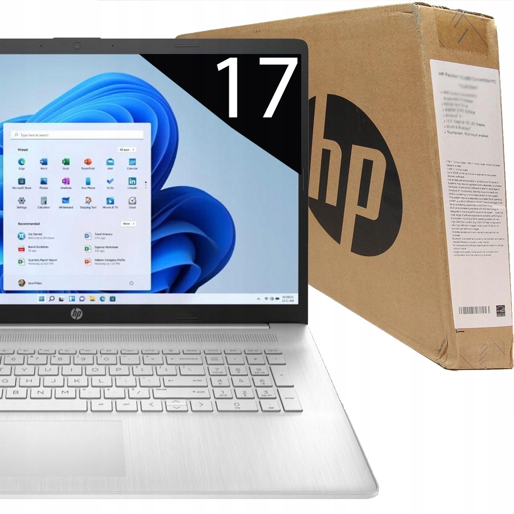 Laptop HP 17 QUAD 8GB 256SSD FULL HD PODŚ-KL USB-C W11 - 14749558060 ...