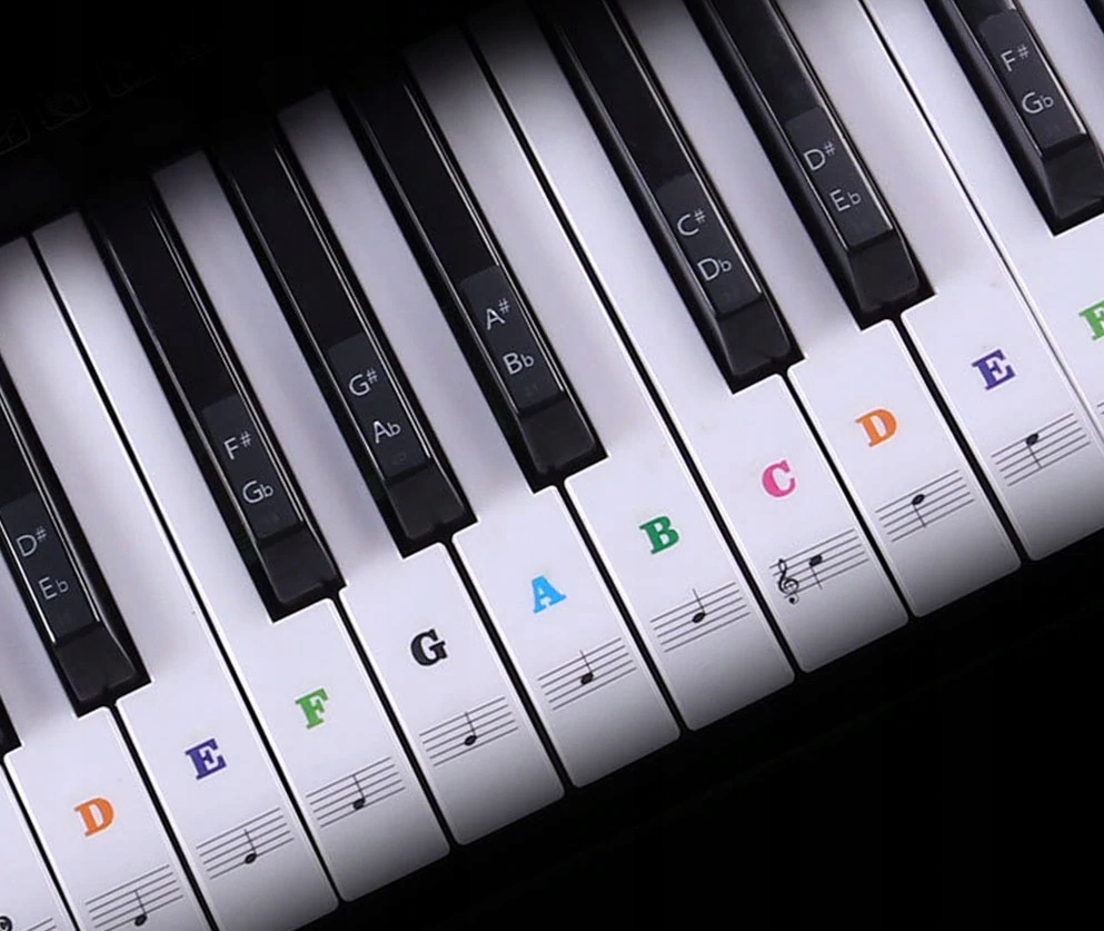 Naklejki na keyboard klawisze MUZO NK2 kolor NUTY - 8374624135 ...