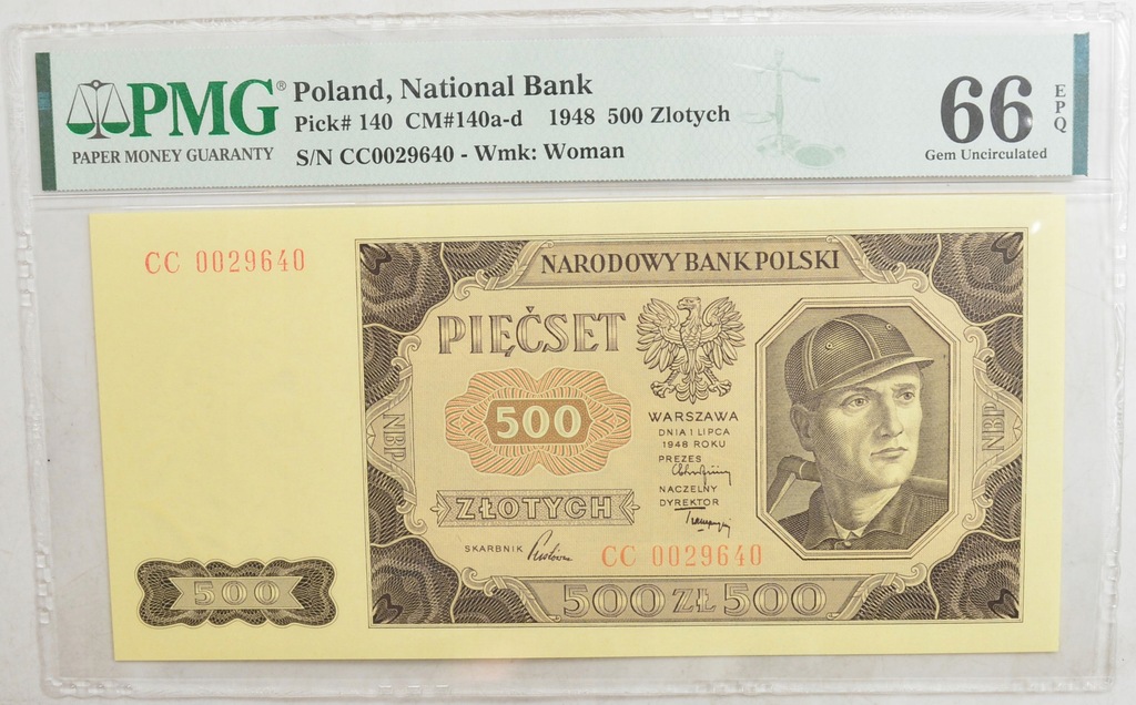 16.bu.PRL, 500 Złotych 1948 CC, M.140.d, PMG 66 - 15255833854 ...