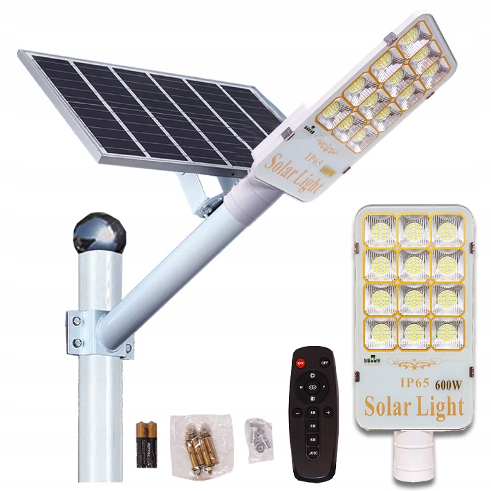 Lampa Solarna Uliczna LED 600W + Pilot i mocowanie - 12901640427 - oficjalne archiwum Allegro