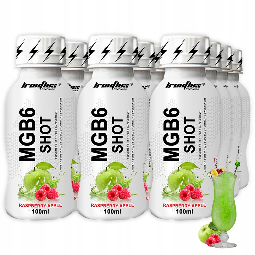 MAGNEZ SHOT 12x100ml MGB6 WITAMINY SKURCZ IRONFLEX - 12758180505 ...