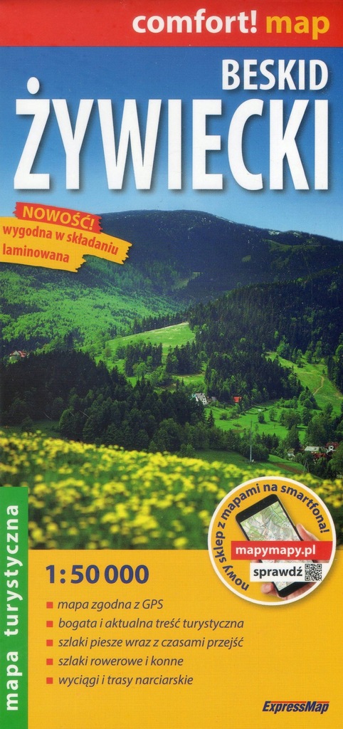 BESKID ŻYWIECKI mapa LAMINOWNA EXPRESSMAP 2022 - 13647428114 - oficjalne archiwum Allegro