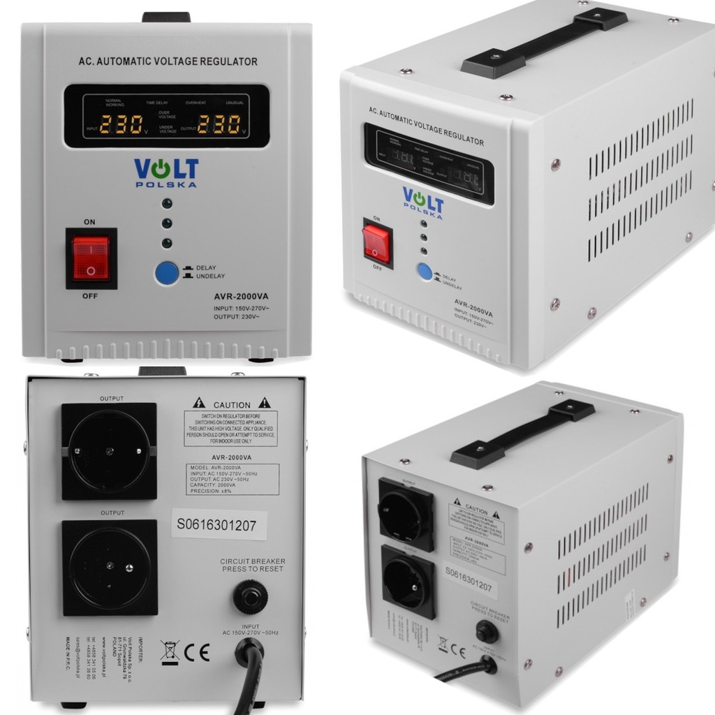 STABILIZATOR NAPIĘCIA PRĄDU AVR 2000VA AGREGAT - 12378001238 ...