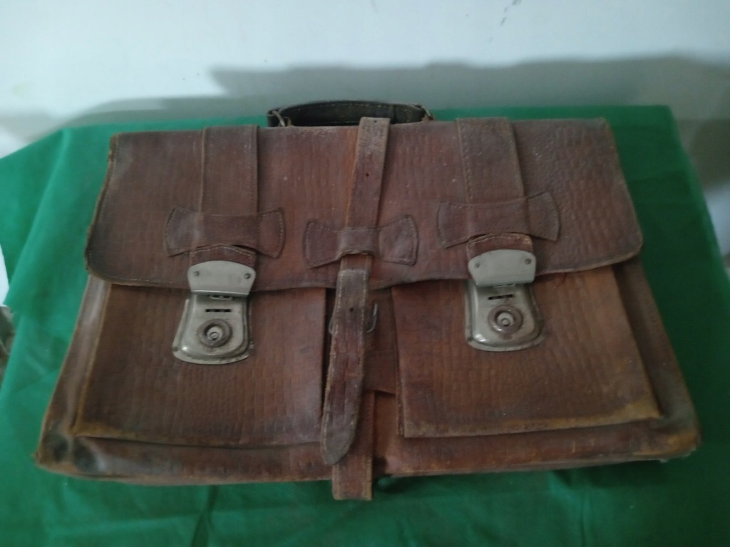 STARA TORBA AKTÓWKA SKÓRZANA MIĘDZYWOJNIE LATA 30 - 13247051515 - oficjalne archiwum Allegro