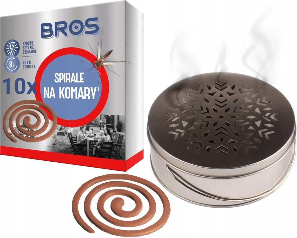 BROS SPIRALE NA KOMARY Z OSŁONKĄ METALOWĄ 10szt ! - 11037107073 - oficjalne archiwum Allegro