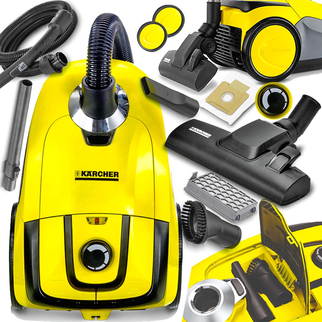 Odkurzacz DOMOWY KARCHER MEGA SSANIE AUTOMATYCZNY ZWIJACZ ZESTAW SSAWEK - 12681567132 ...