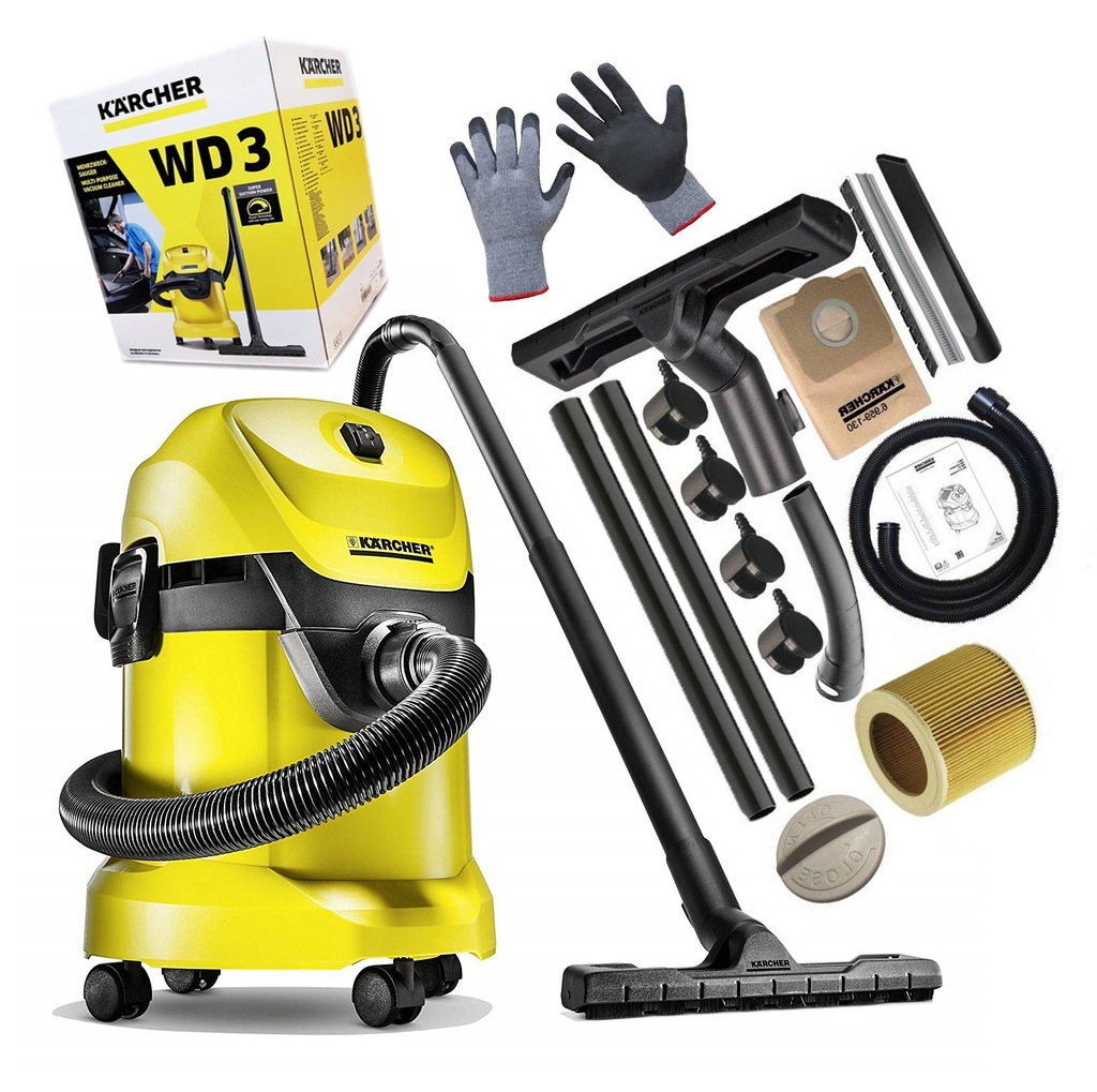 ODKURZACZ KARCHER WD 3 PRZEMYSŁOWY WD3 SUCHO/MOKRO - 13238357145 - oficjalne archiwum Allegro