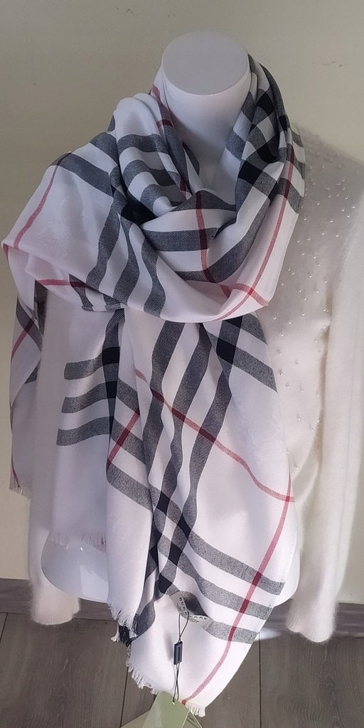BURBERRY 100% kaszmir szal w piękną kratę - 14507194763 - oficjalne archiwum Allegro