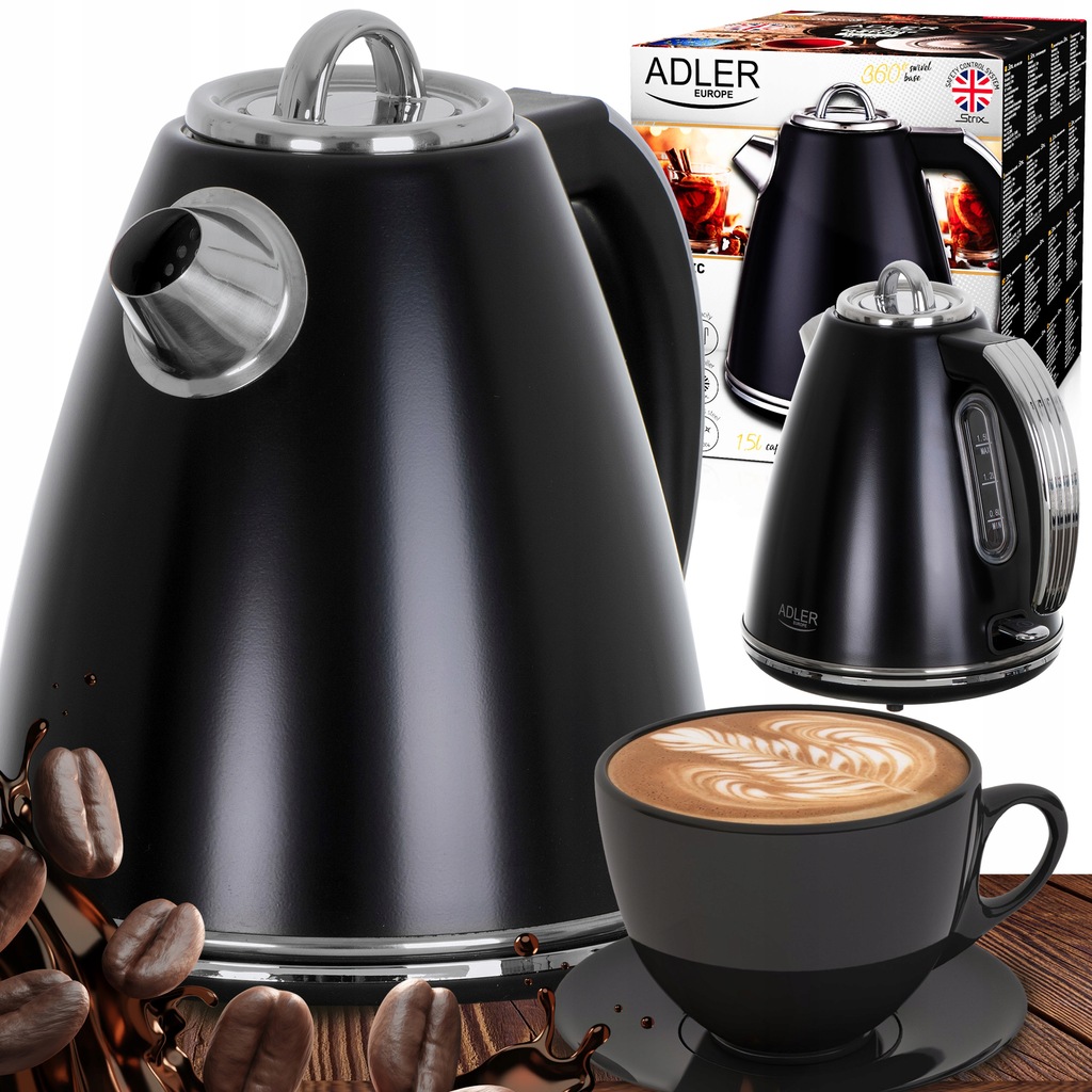 CZAJNIK ELEKTRYCZNY BEZPRZEWODOWY 1,6L 2600W LED METALOWY DUŻY MOCNY XXXXXL - 14504051652 ...