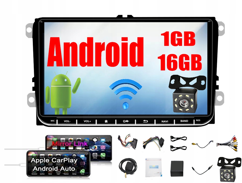 NAWIGACJA 2DIN RADIO VW TIGUAN TOURAN CADDY T5 T6 - 12998094753 - oficjalne archiwum Allegro