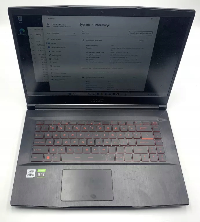 LAPTOP MSI MS-16RS INTEL CORE I5 10500/GEFORCE RTX 3050/500GB SSD/8GB ...
