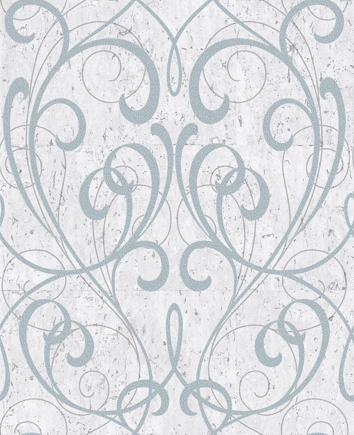 TAPETA TAPETY GRUBE TŁOCZONE NIEBIESKIE ORNAMENTY - 13207136030 - oficjalne archiwum Allegro