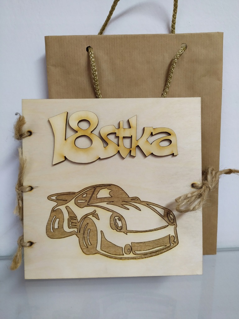 18 Osiemnastka Urodziny Kartka Prezent Drewno 4 X - 9227992266 - oficjalne archiwum Allegro