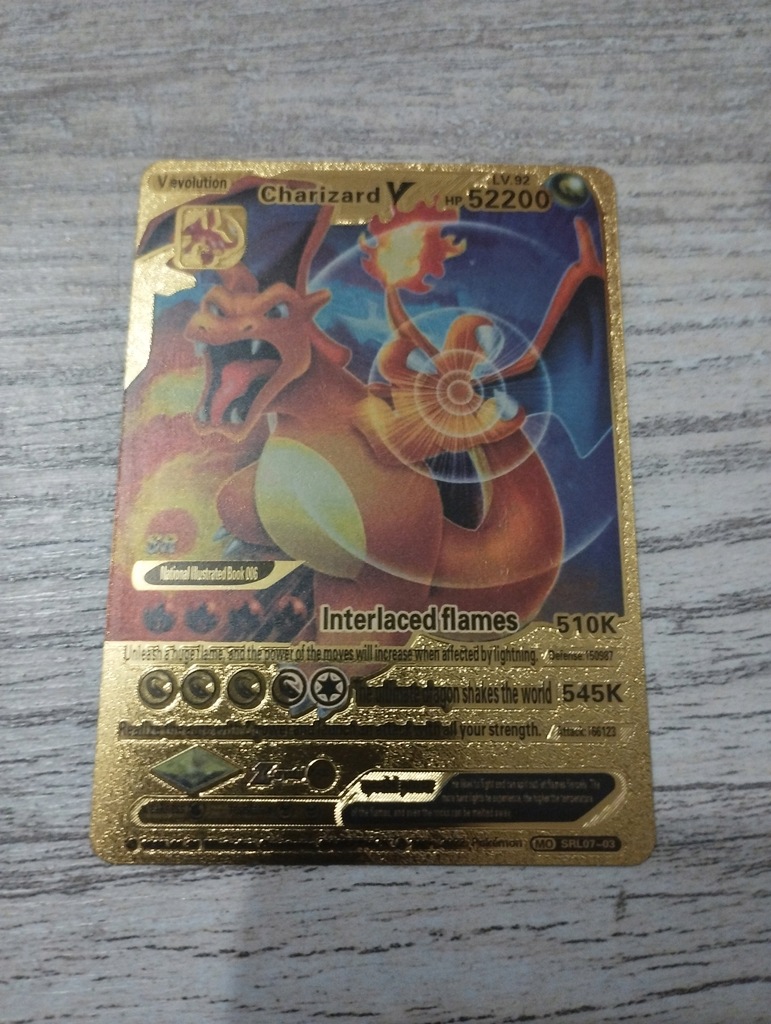 Złota karta Pokemon CHARIZARD WYSOKIE HP - 13140915493 - oficjalne archiwum Allegro