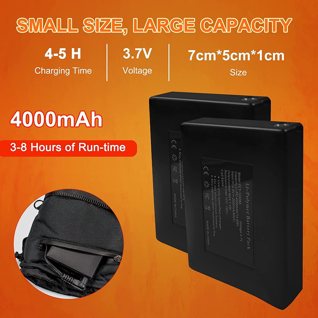 Bateria, akumulatorek do rękawic podgrzewanych 3,7V, ZCY 124065 ...