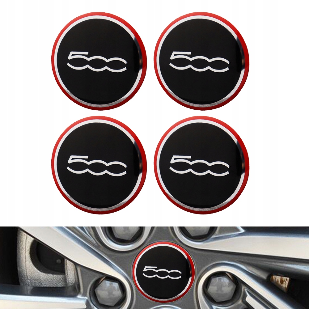 4SZT FIAT NAKLEJKI NA DEKIELKI FELGI KOŁPAKI 56MM - 14676990011 - oficjalne archiwum Allegro