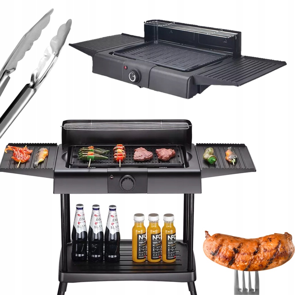 DUŻY GRILL ELEKTRYCZNY OGRODOWY DLA CAŁEJ RODZINY - 12327307029 ...