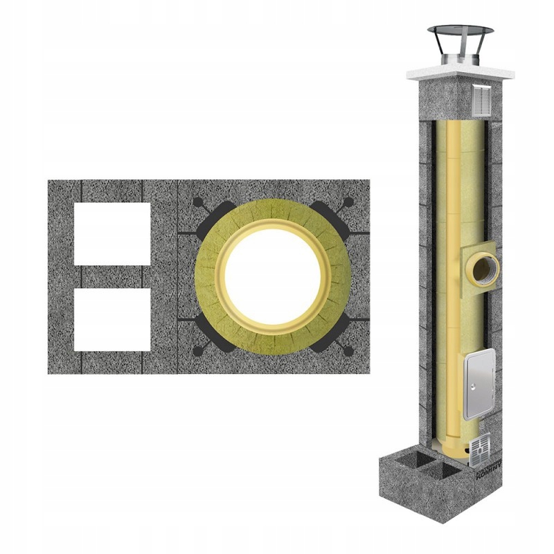 Komin Systemowy Uniwersal fi 200 10m +2 Wentylacje - 6906267462 ...