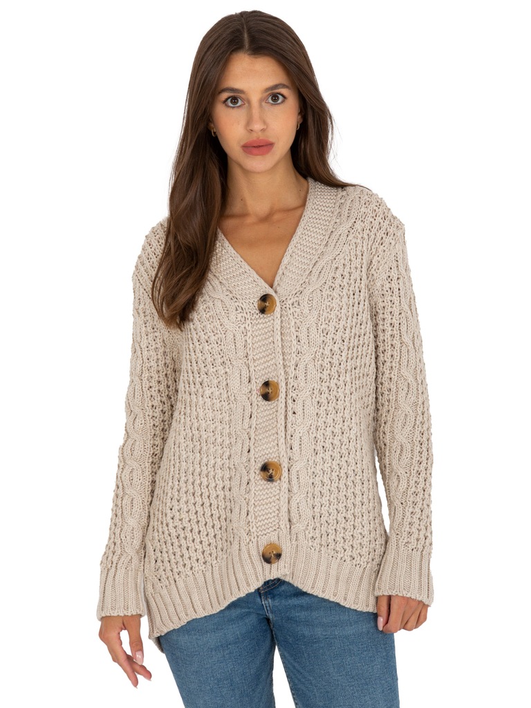Sweter damski rozpinany ciepły na guziki - 12822965165 - oficjalne ...