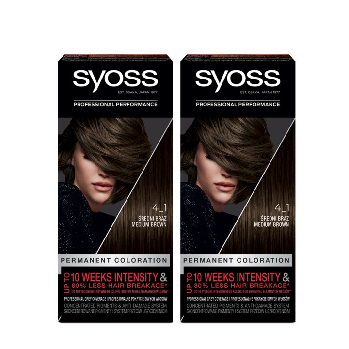 Syoss Farba do włosów 4-1 Średni Brąz x2 - 9854990219 - oficjalne archiwum Allegro